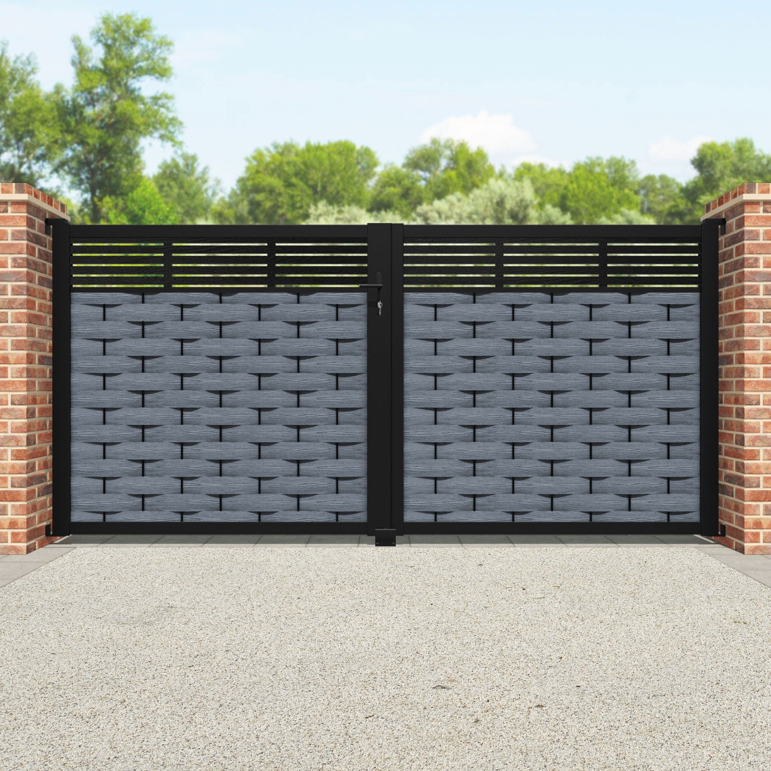 Ripple Aspen Straight Top Driveway Gate - Anthracite - Top Screen – Charles & Ivy
