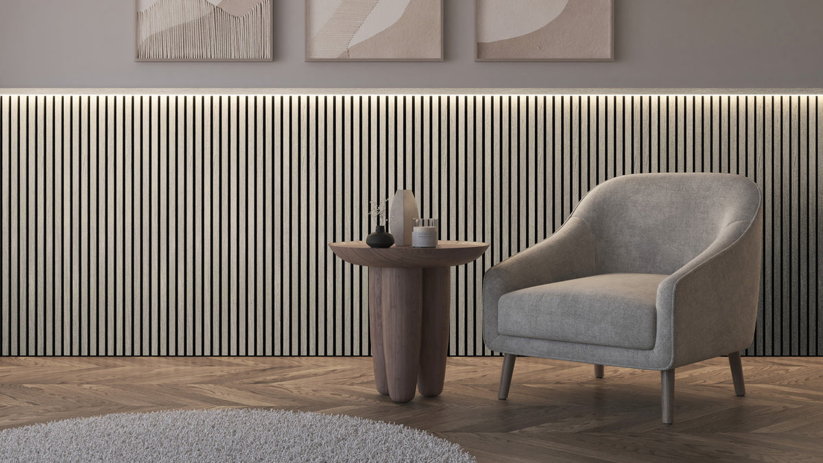 InsuSlat™ Wall Panel - Light Grey - H120cm x W60cm (Pack of 2) = H120c ...