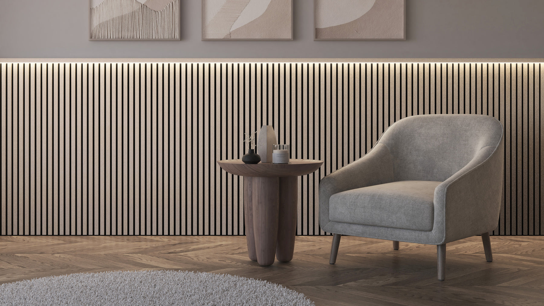 InsuSlat™ Wall Panel - White Oak - H120cm x W60cm (Pack of 2) = H120cm ...