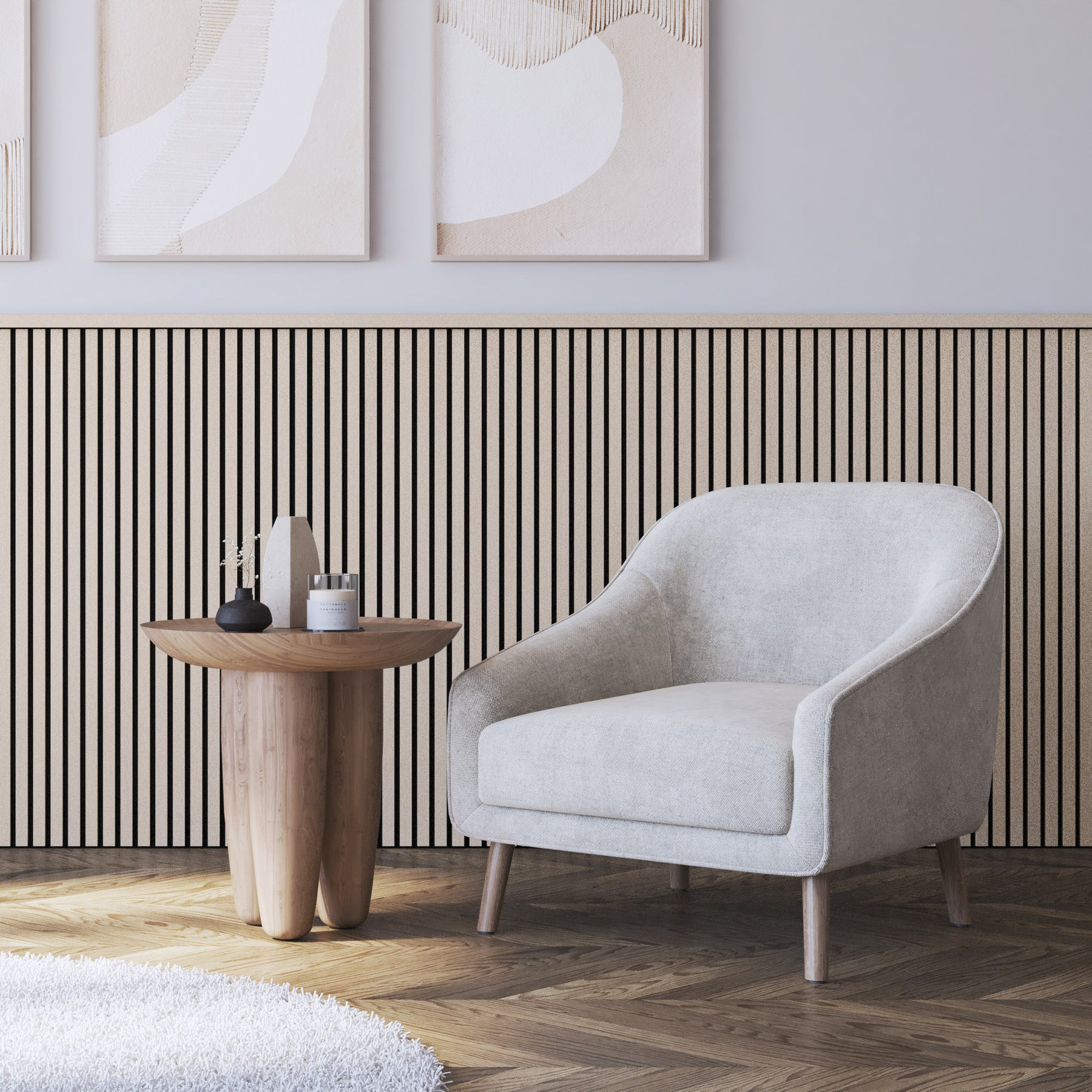 InsuSlat™ Wall Panel - White Oak - H120cm x W60cm (Pack of 2) = H120cm ...