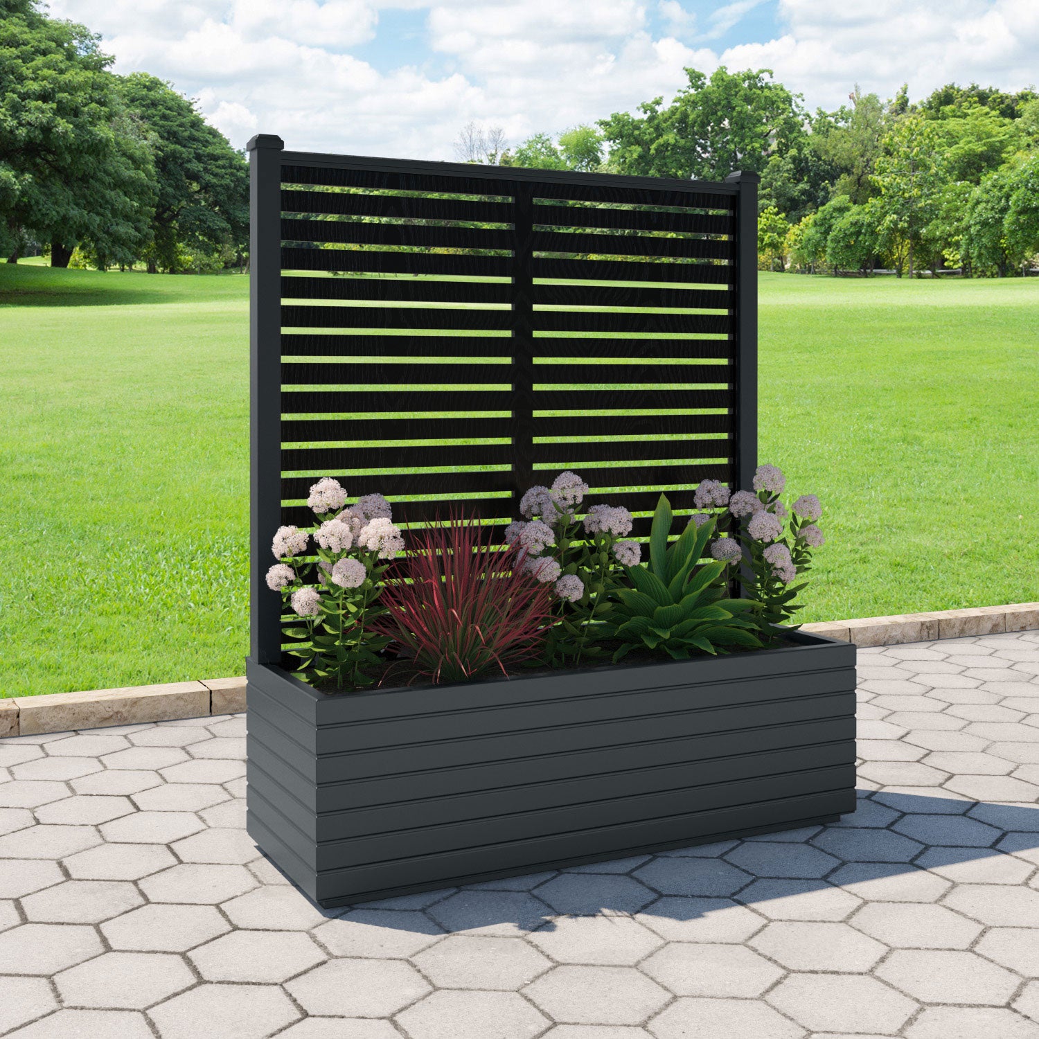 Vertu - Extra Large Low Planter - Aspen Screen – Charles & Ivy