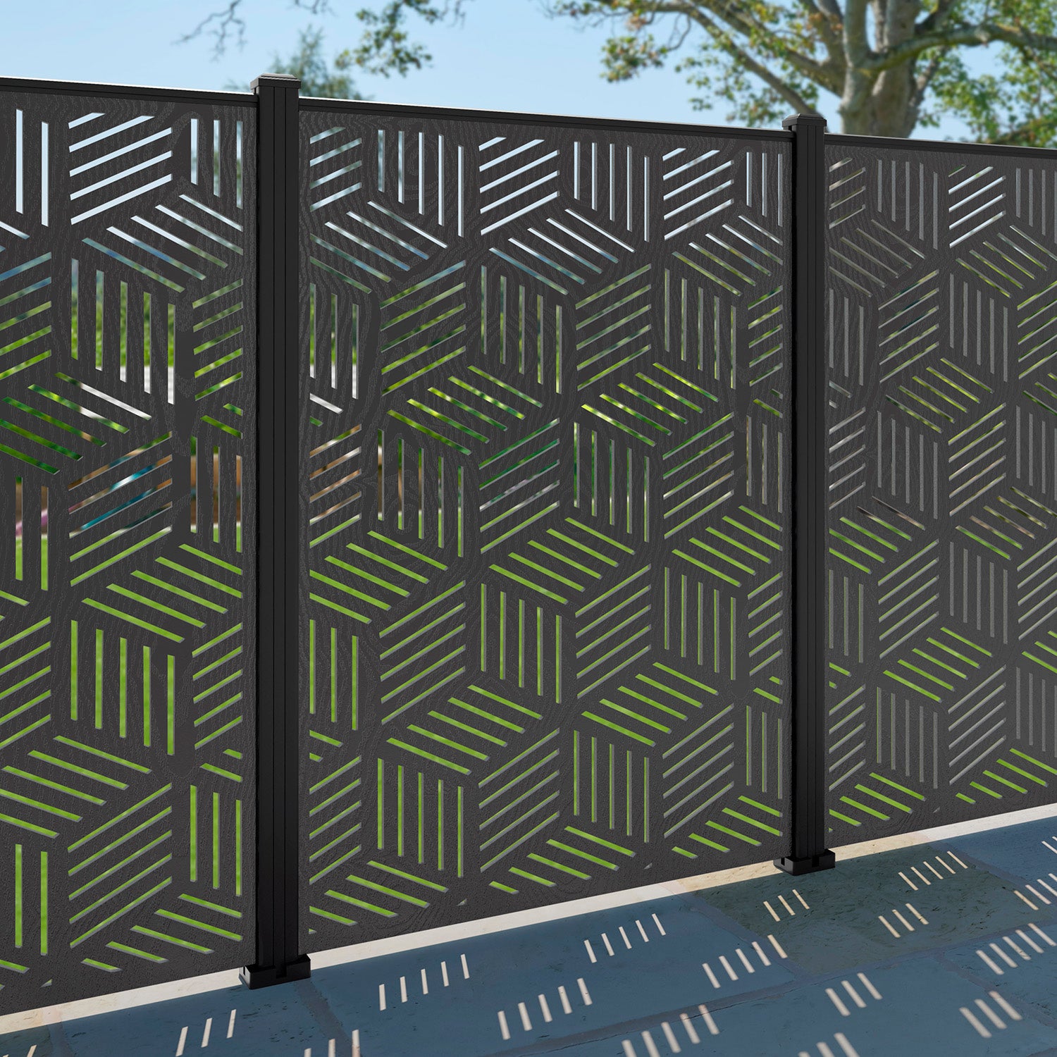 Cubed Decorative Fence - 120x180cm - with our aluminium posts – Charles ...