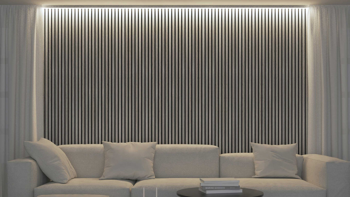 InsuSlat™ Wall Panel - Light Grey - H240cm x W60cm (Pack of 1 ...