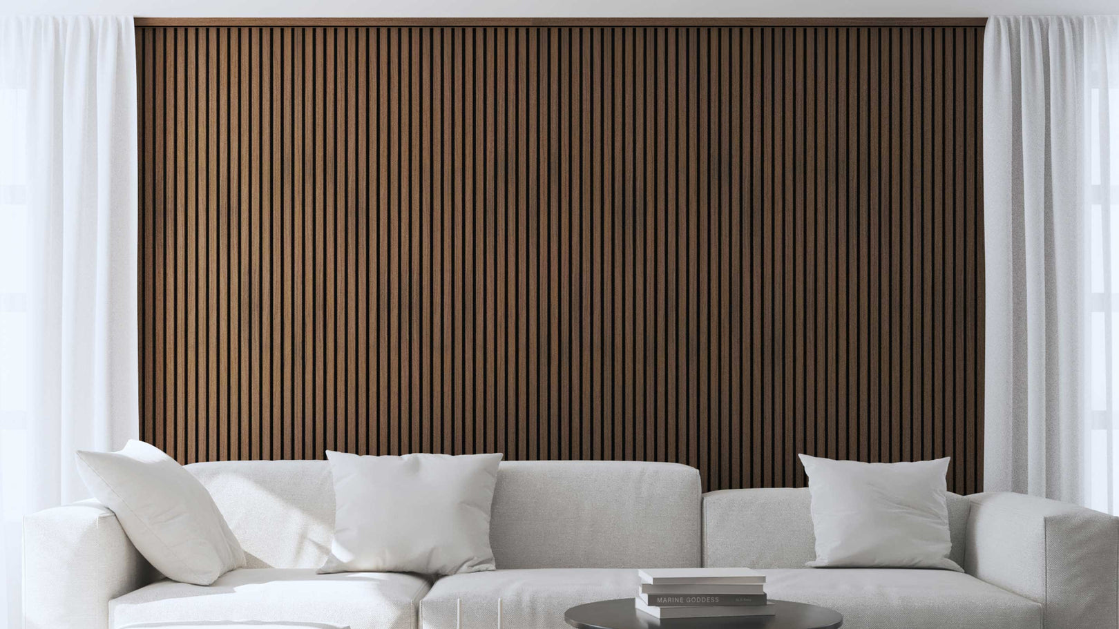 InsuSlat™ Wall Panel - Mid Walnut - H240cm x W60cm (Pack of 1 ...