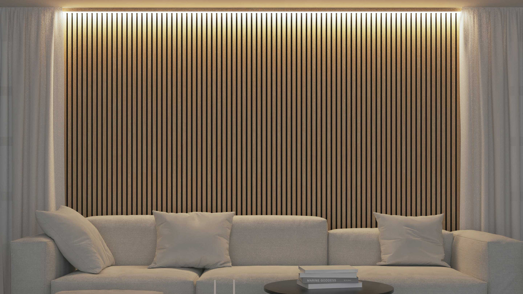 InsuSlat™ Wall Panel - Natural Oak - H240cm x W60cm (Pack of 1 ...