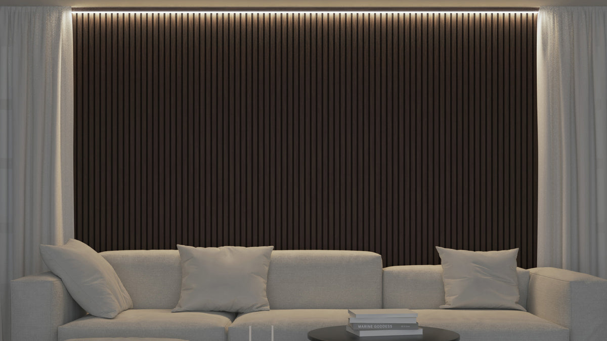 InsuSlat™ Wall Panel - American Walnut - H240cm x W60cm (Pack of 1 ...