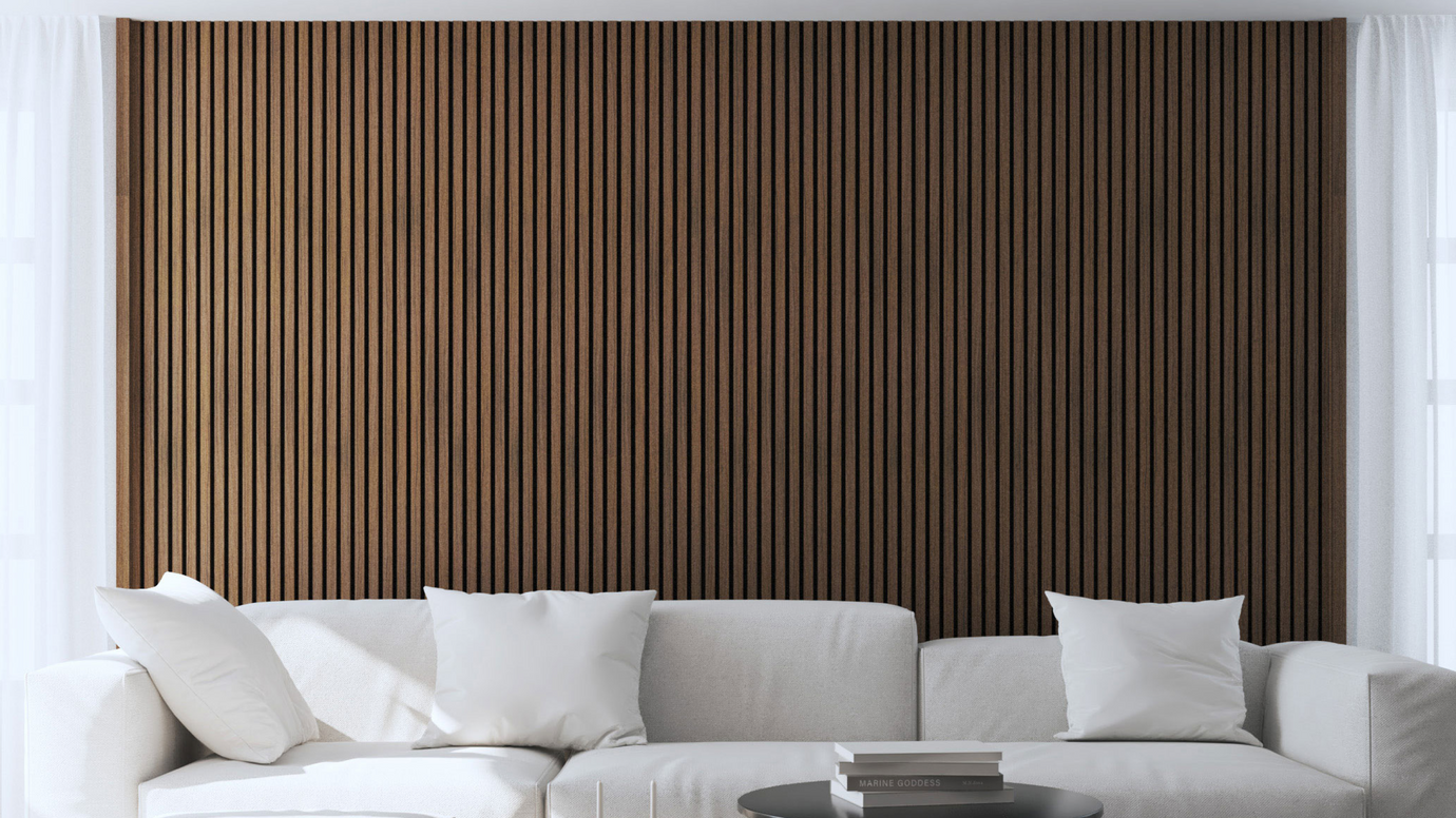 InsuSlat™ Wall Panel - Mid Walnut - H240cm x W60cm (Pack of 1 ...