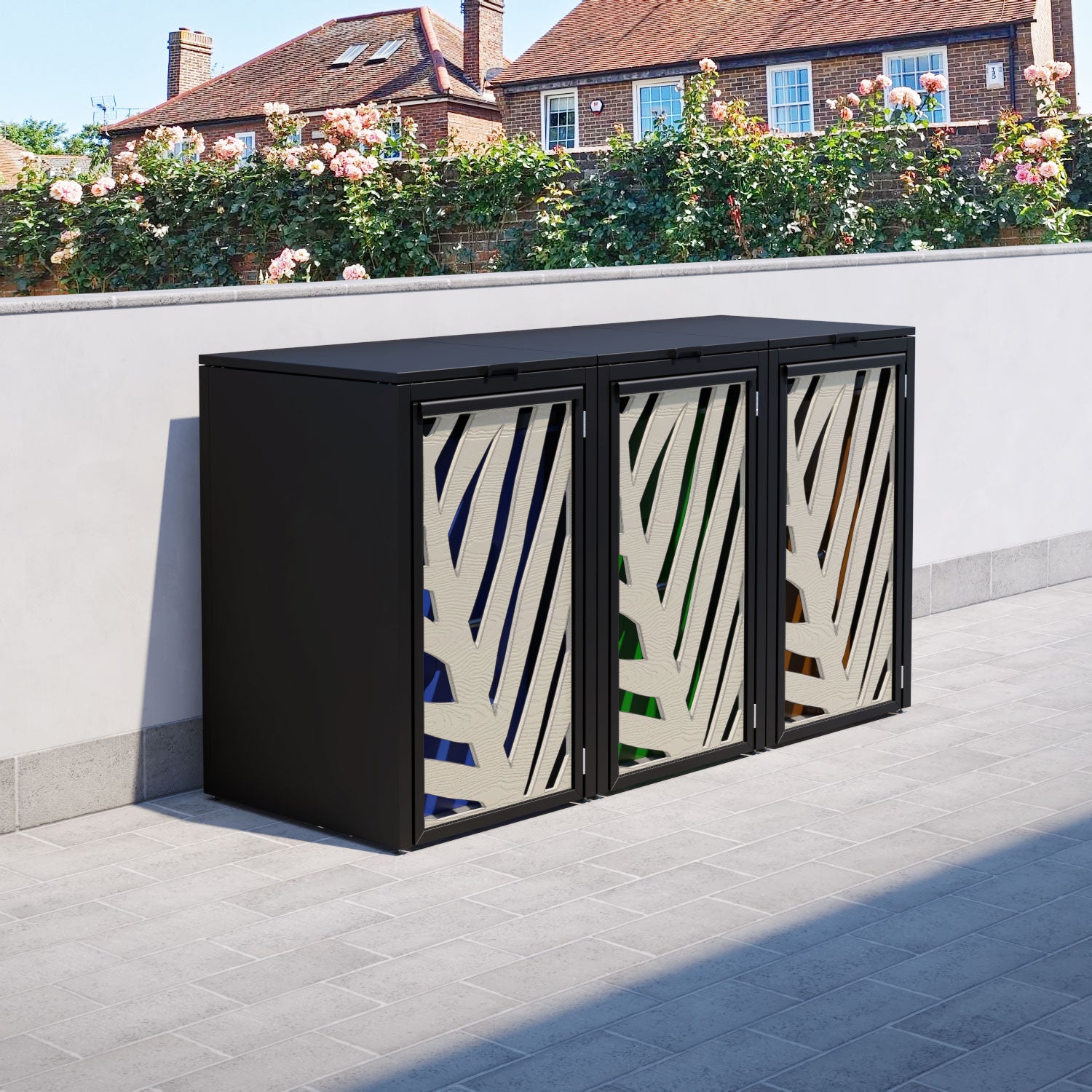 Black 3 Bin Store with Palm Door Screen – Charles & Ivy