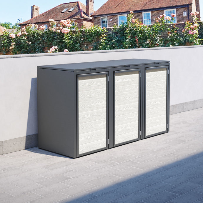 Grey 3 Bin Store with Classic Door Slat – Charles & Ivy