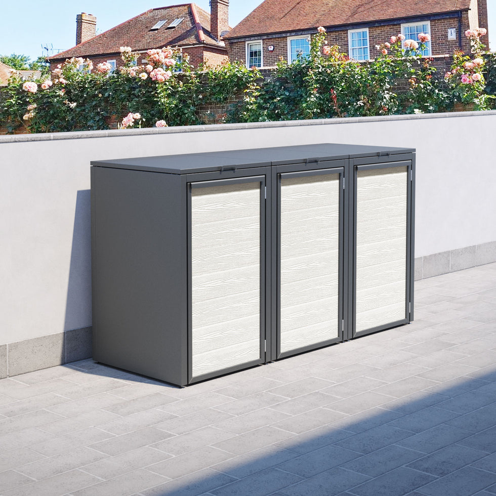 Grey 3 Bin Store with Classic Door Slat – Charles & Ivy
