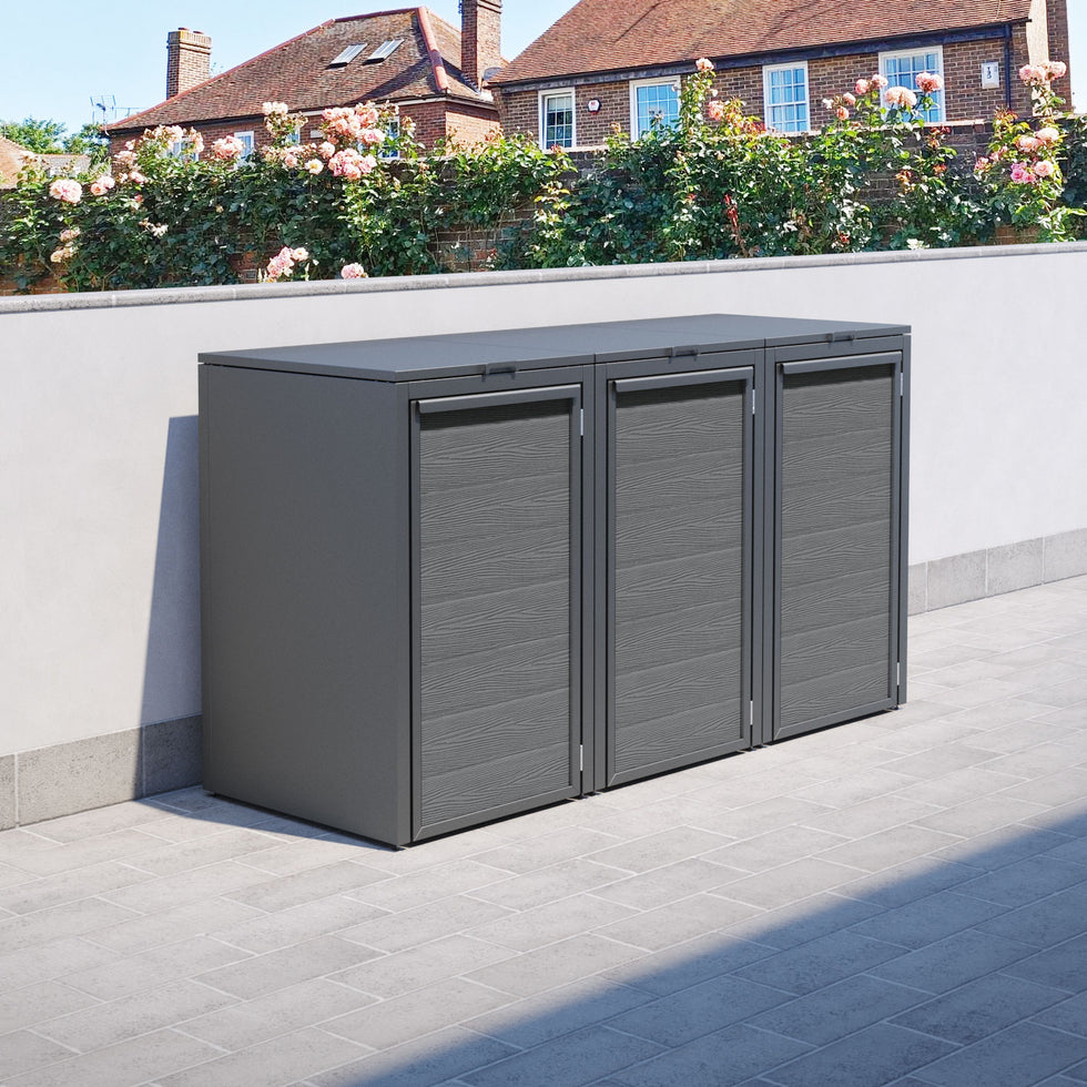 Grey 3 Bin Store with Classic Door Slat – Charles & Ivy