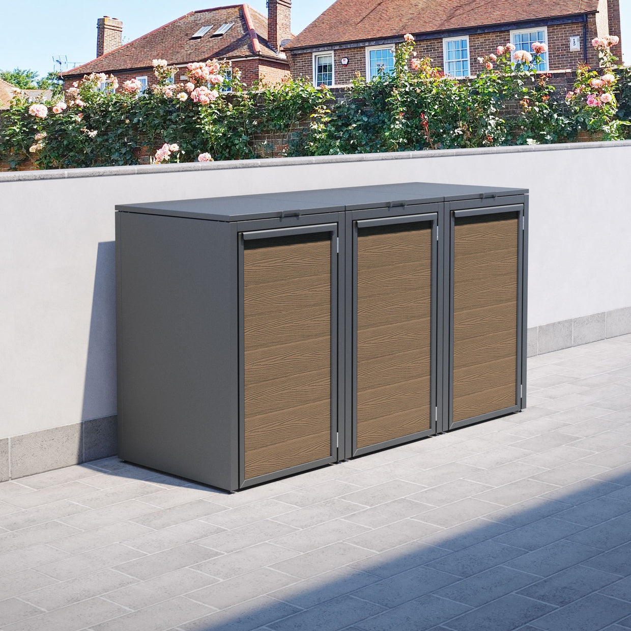 Grey 3 Bin Store with Classic Door Slat – Charles & Ivy