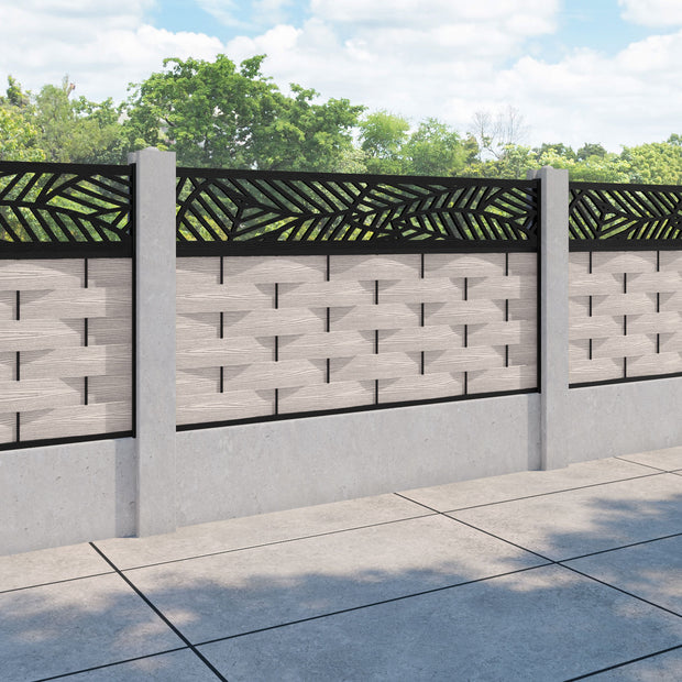 Ripple Habitat Fence Panel - Mid Stone - for existing concrete posts ...
