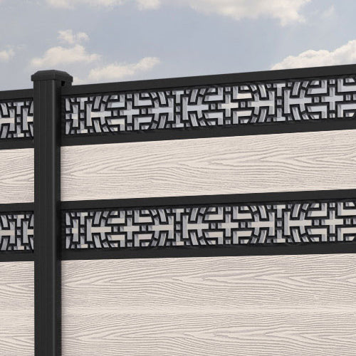 Classic Kumo Split Screen Fence Panel - Mid Stone - with our aluminium ...