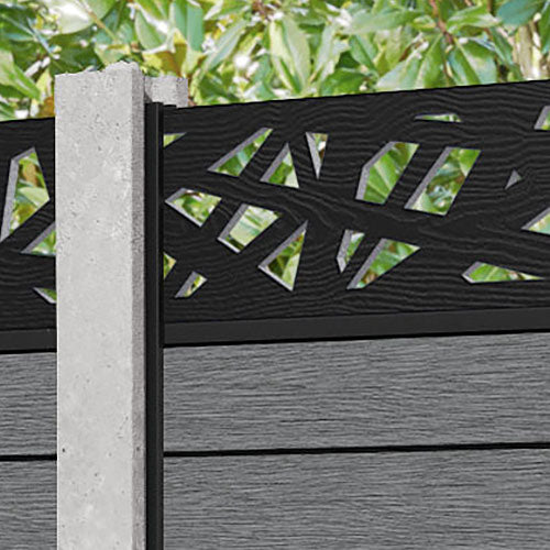 Fusion Prism Fence Panel - Mid Grey - for existing concrete posts ...
