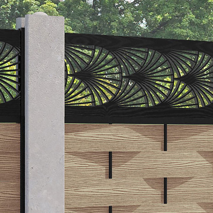 Ripple Laurel Fence Panel - Light Oak - for existing concrete posts ...