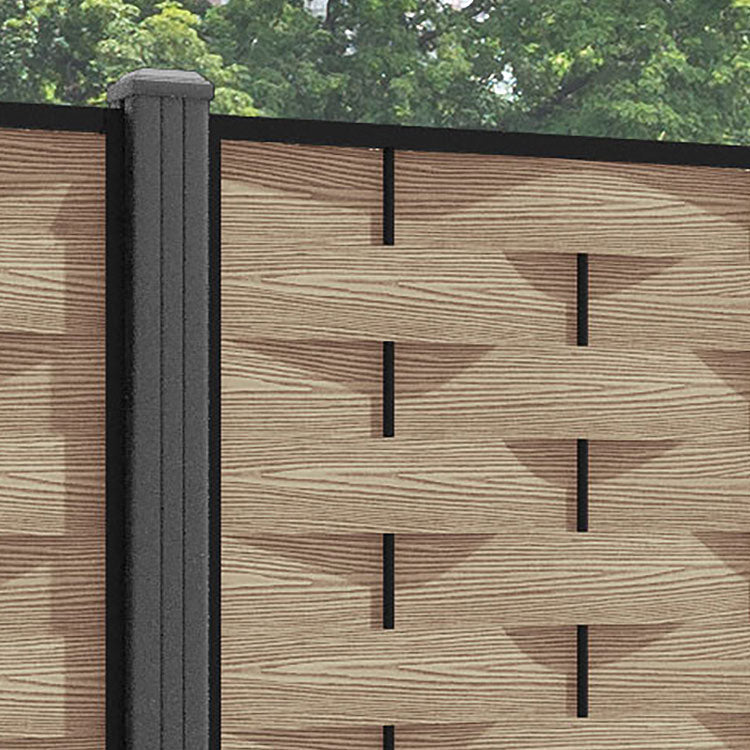 Ripple Fence Panel - Light oak - with our aluminium posts – Charles & Ivy