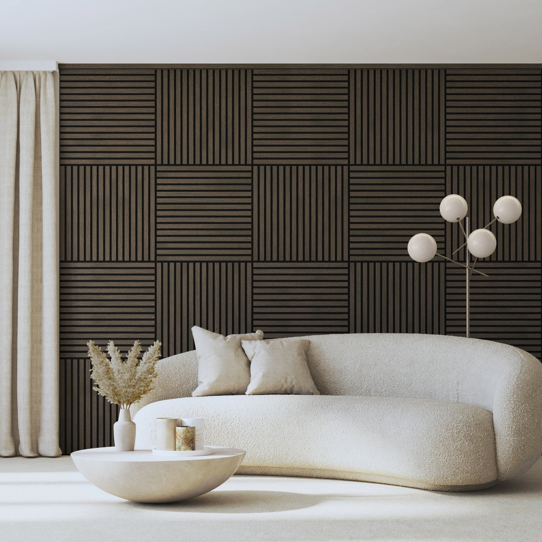 InsuSlat™ Wall Panel - Dark Walnut - H60cm x W60cm (Pack of 4) = H240c ...