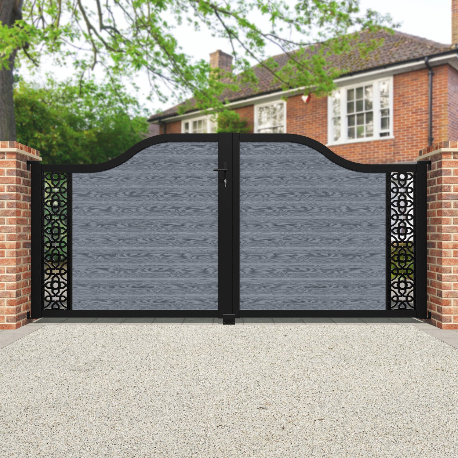 Classic Nabila Curved Top Driveway Gate - Anthracite - End Screen ...