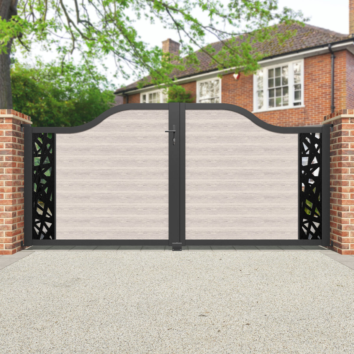 Classic Prism Curved Top Driveway Gate - Mid Stone - End Screen ...