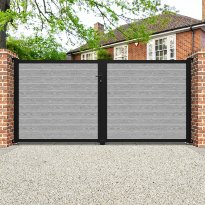 Classic Light Grey Straight Top Driveway Gate – Charles & Ivy