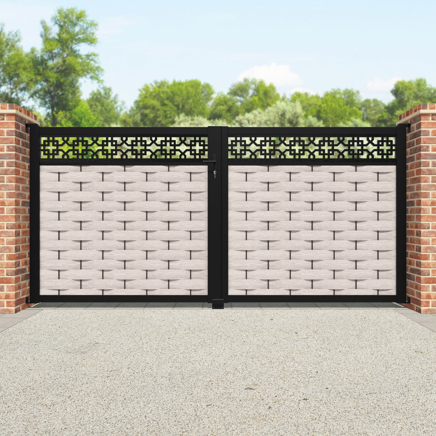 Ripple Zaria Straight Top Driveway Gate - Mid Stone - Top Screen ...