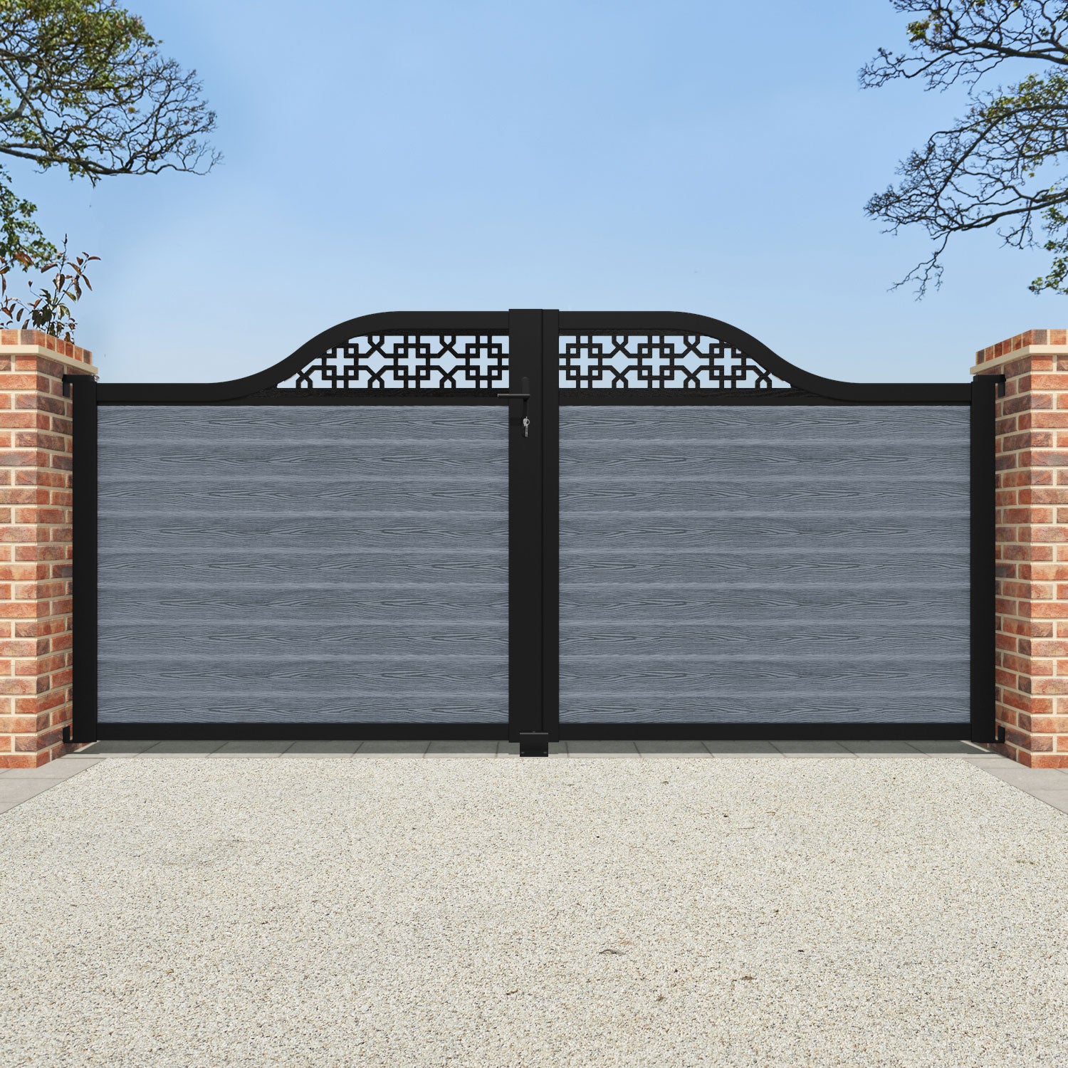 Classic Zaria Curved Top Driveway Gate - Anthracite - Top Screen ...