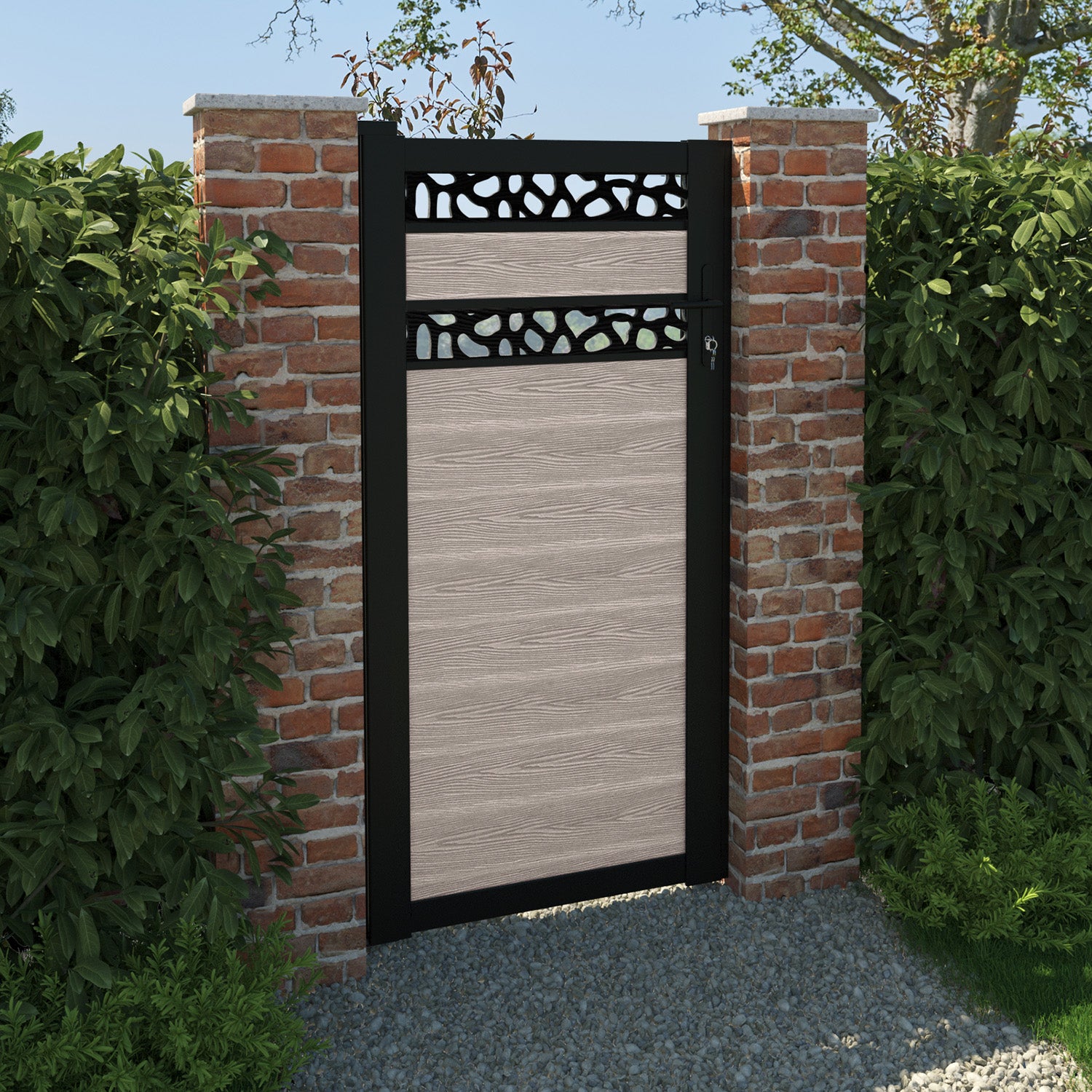 Classic Pebble Split Screen Pedestrian Gate - Mid Stone – Charles & Ivy