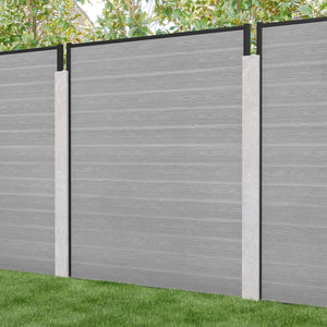 Classic Fence Panel - Light Grey - for existing concrete posts ...