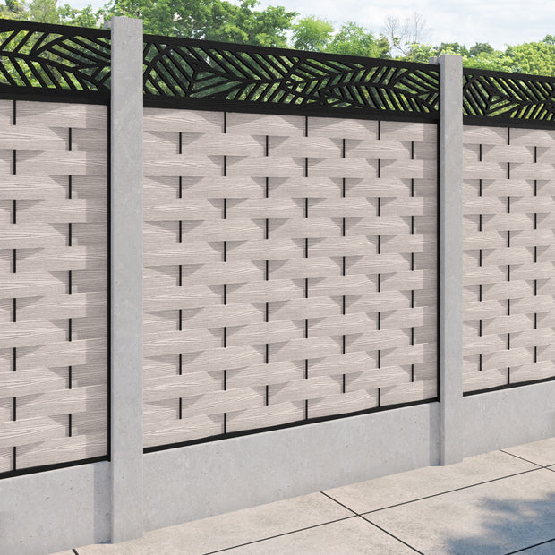 Ripple Habitat Fence Panel - Mid Stone - for existing concrete posts ...