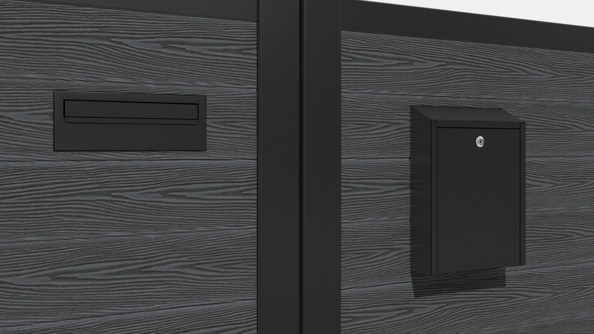 Classic Linea Straight Top Driveway Gate - Dark Grey - End Screen ...