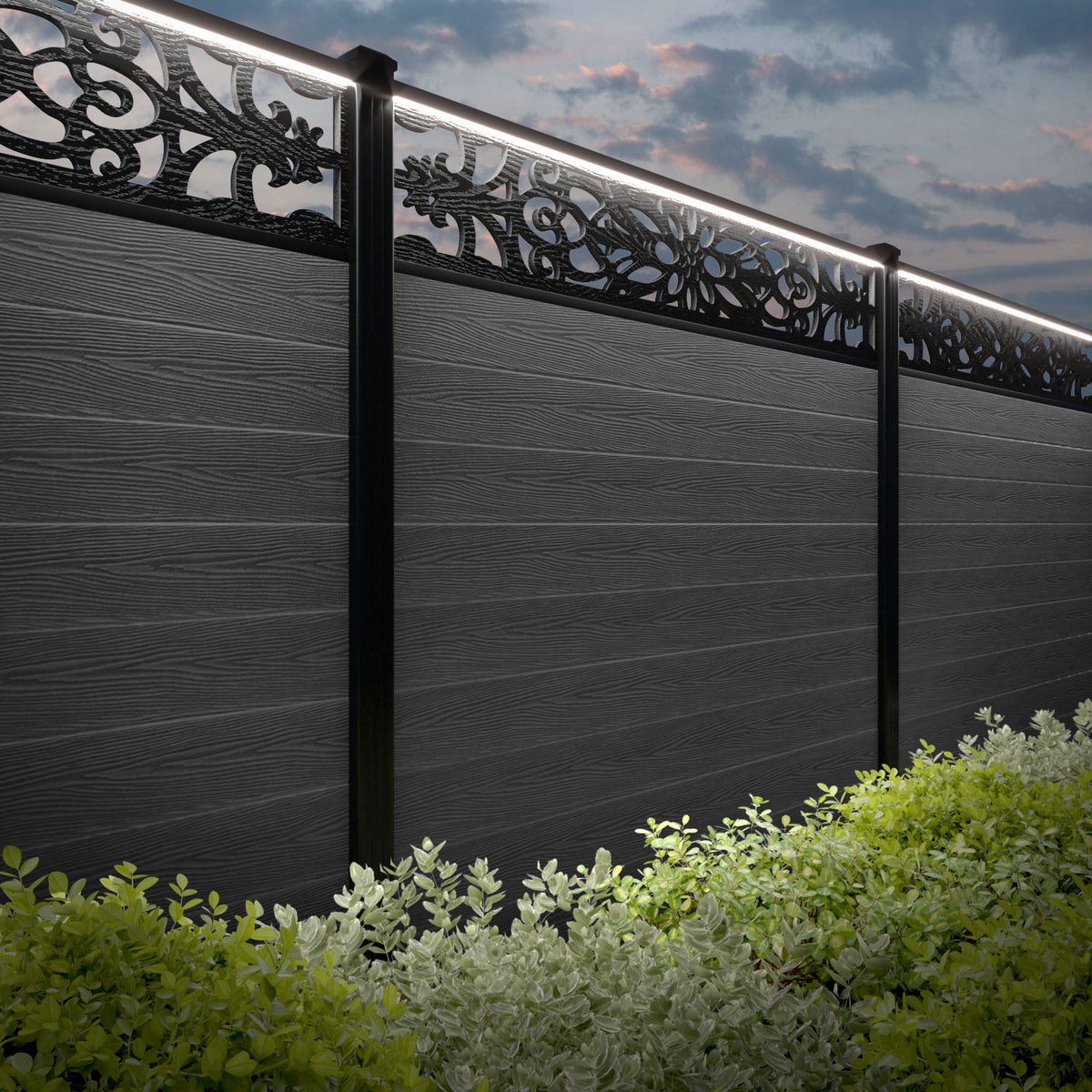 Classic Windsor Fence Panel - Mid Grey - with our composite posts ...