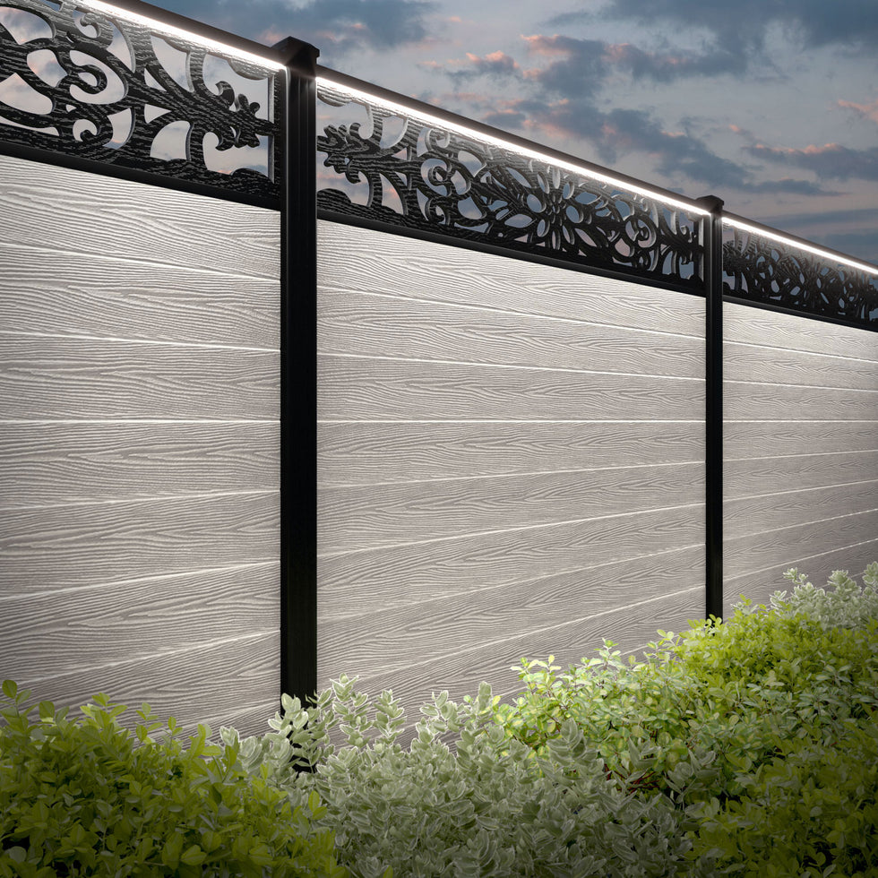 Classic Windsor Fence Panel - Light Stone - with our composite posts ...