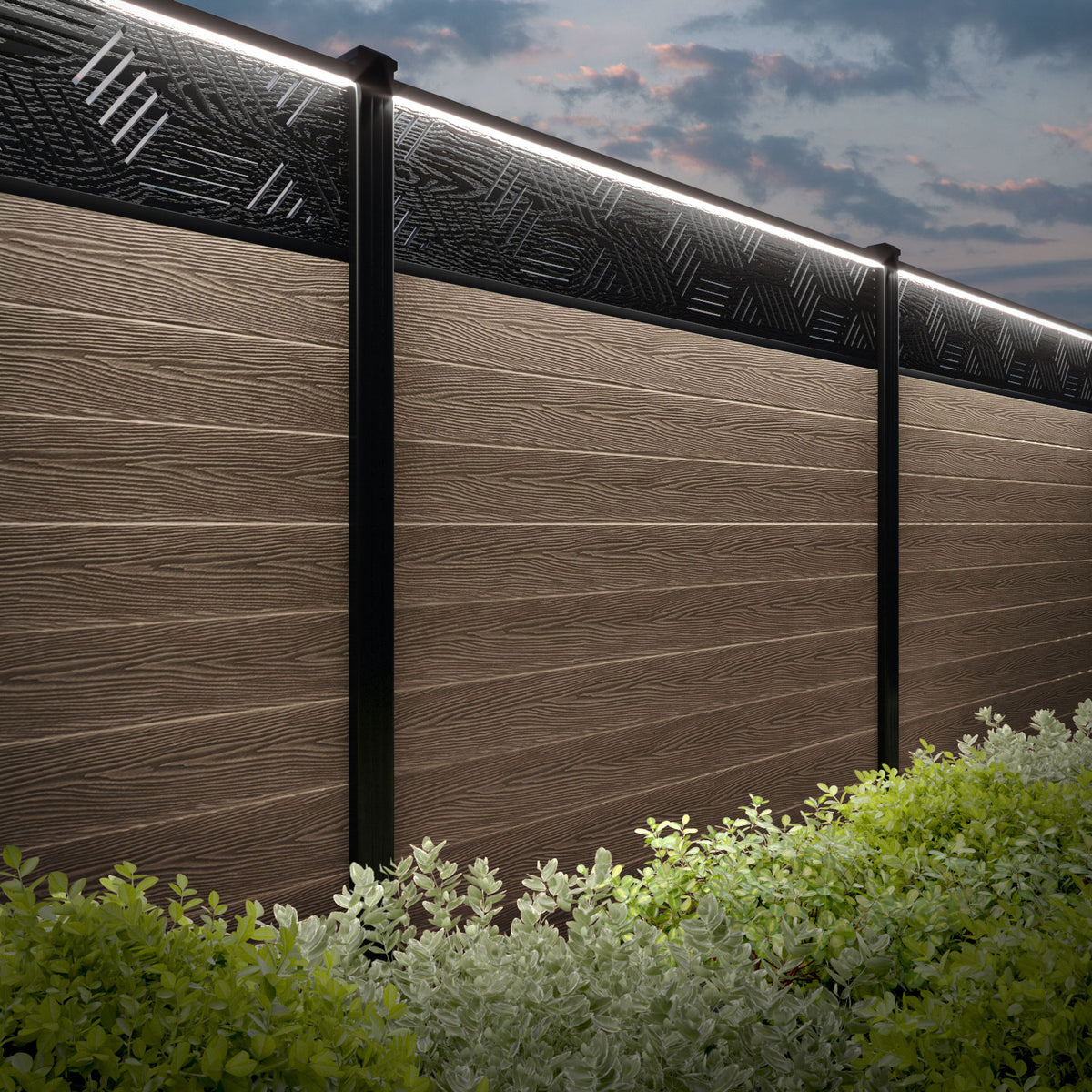 Classic Cubed Fence Panel - Teak - with our composite posts – Charles & Ivy