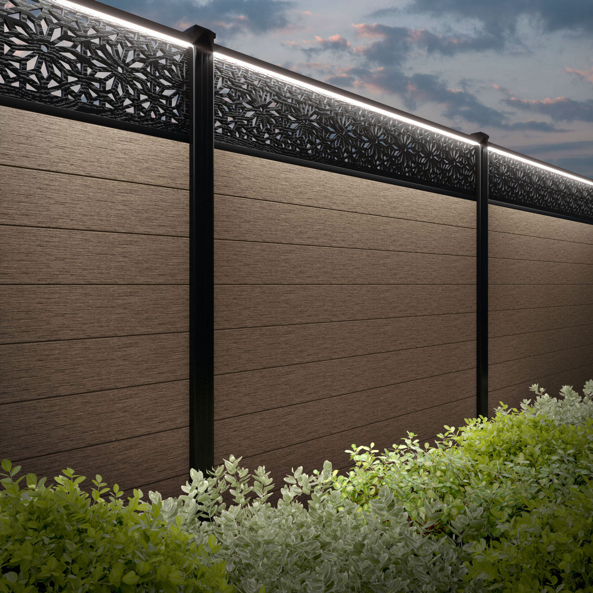 Fusion Narwa Fence Panel - Teak - with our composite posts – Charles & Ivy