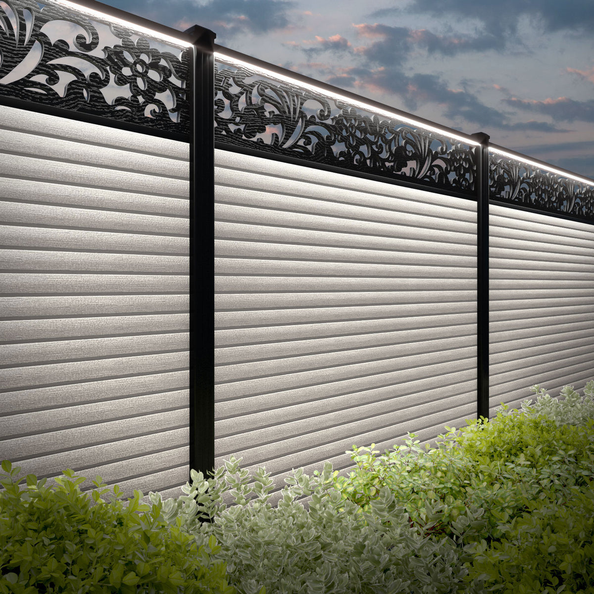 Hudson Eden Fence Panel - Light Stone - with our aluminium posts ...