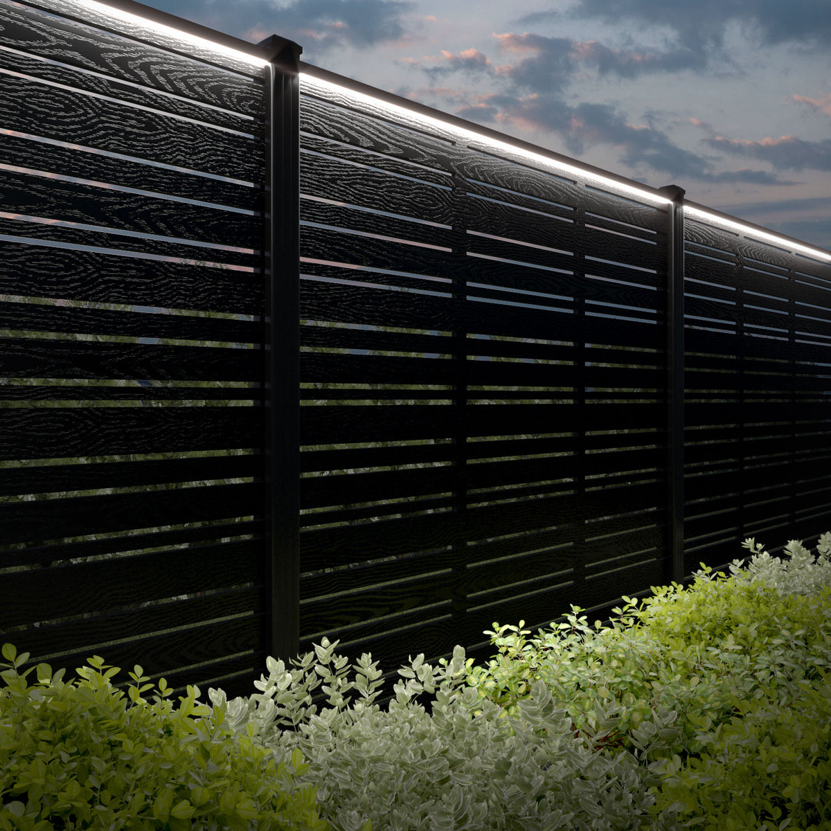 Linea slatted fence (inc aluminium posts) – Charles & Ivy