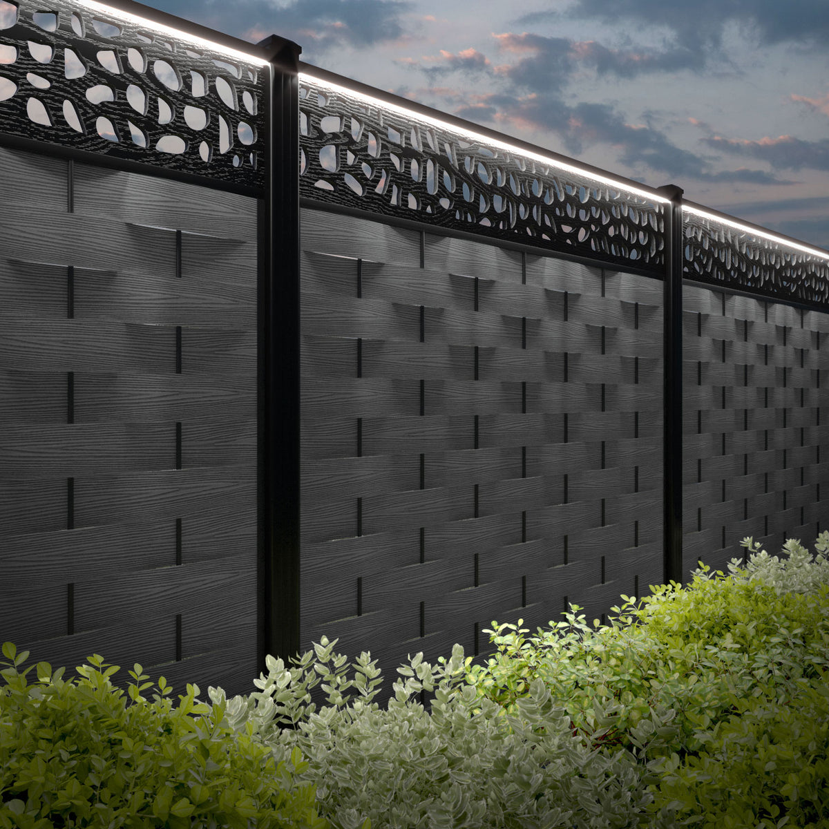 Ripple Pebble Fence Panel - Mid Grey - with our composite posts ...