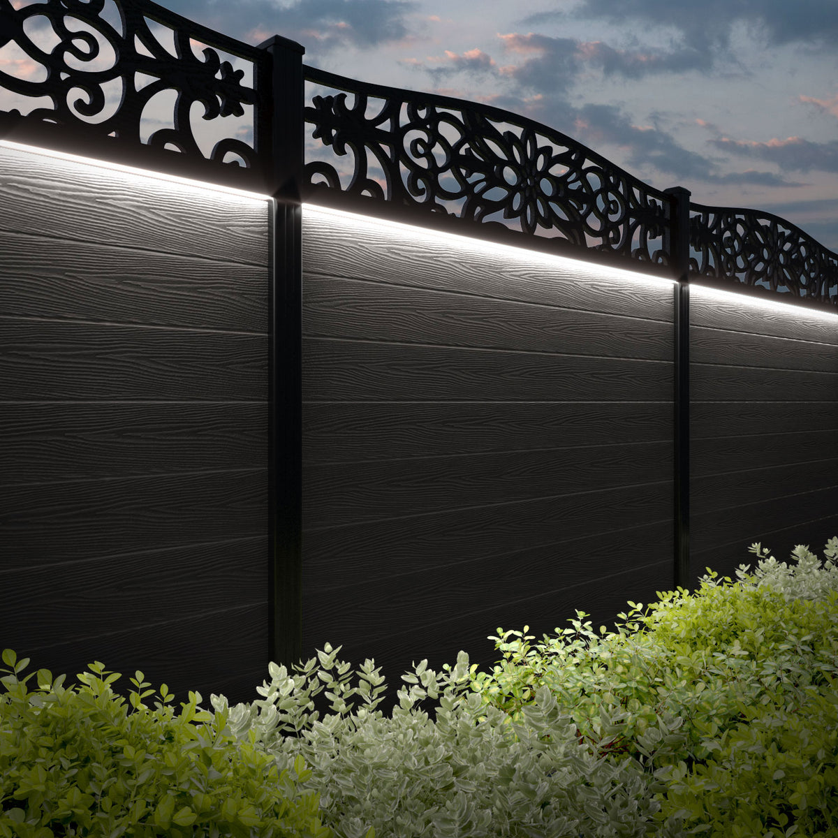 Classic Windsor Curved Top Fence Panel - Dark Oak - with our composite ...