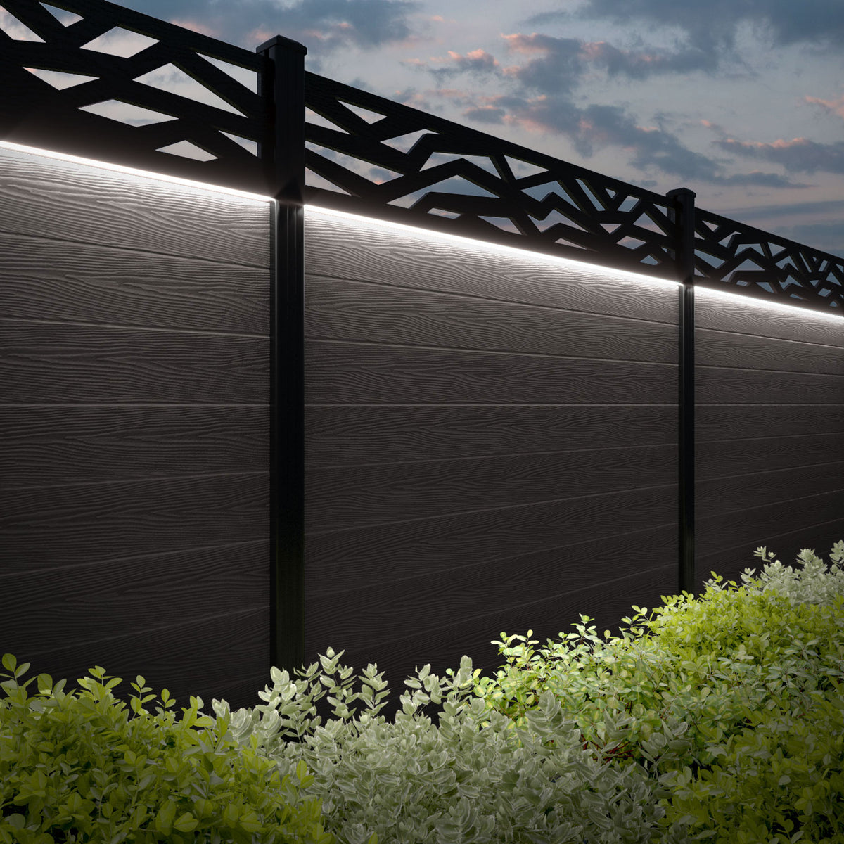 Classic Zenith Fence Panel - Mid Brown - with our composite posts ...