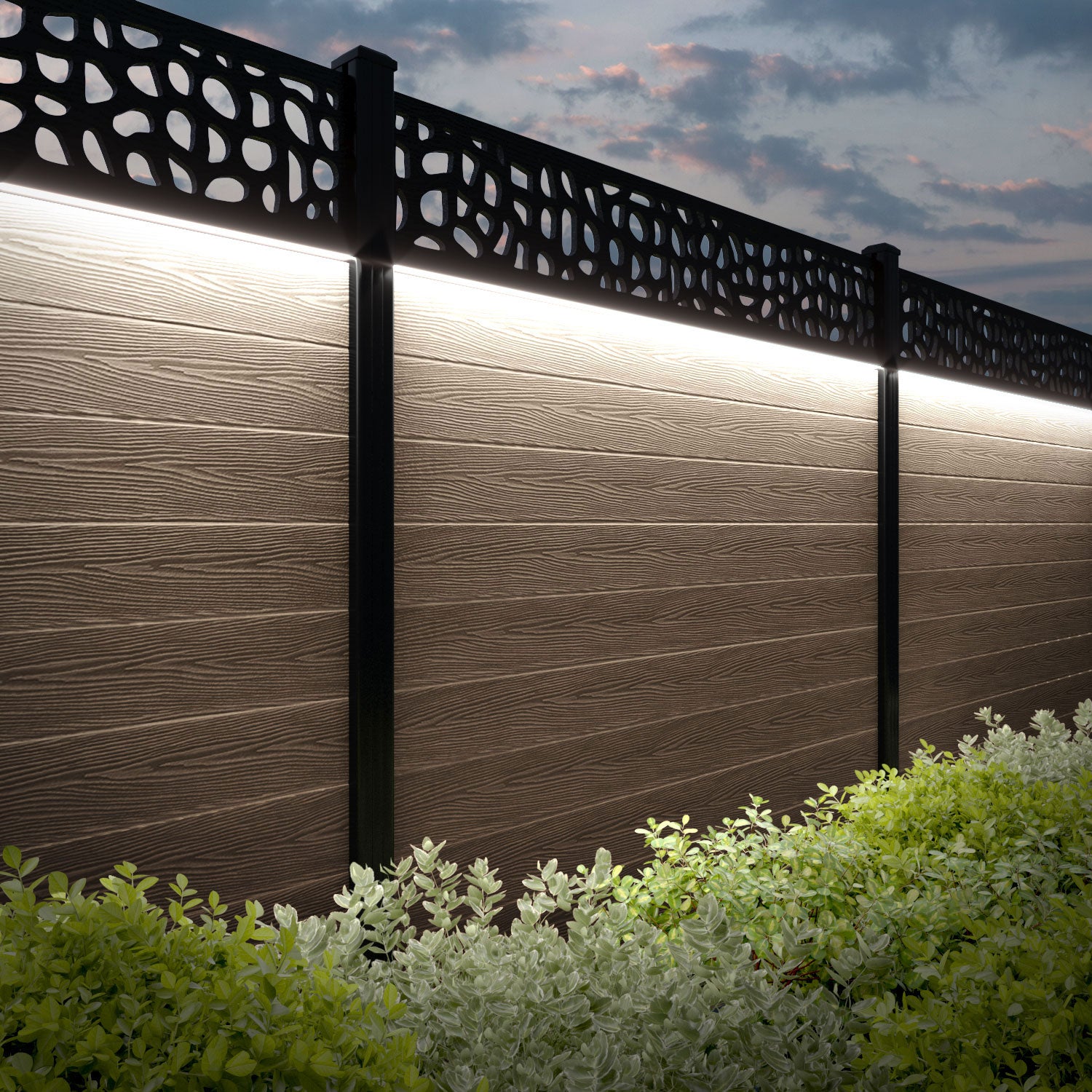 Classic Pebble Fence Panel - Teak - with our aluminium posts – Charles ...