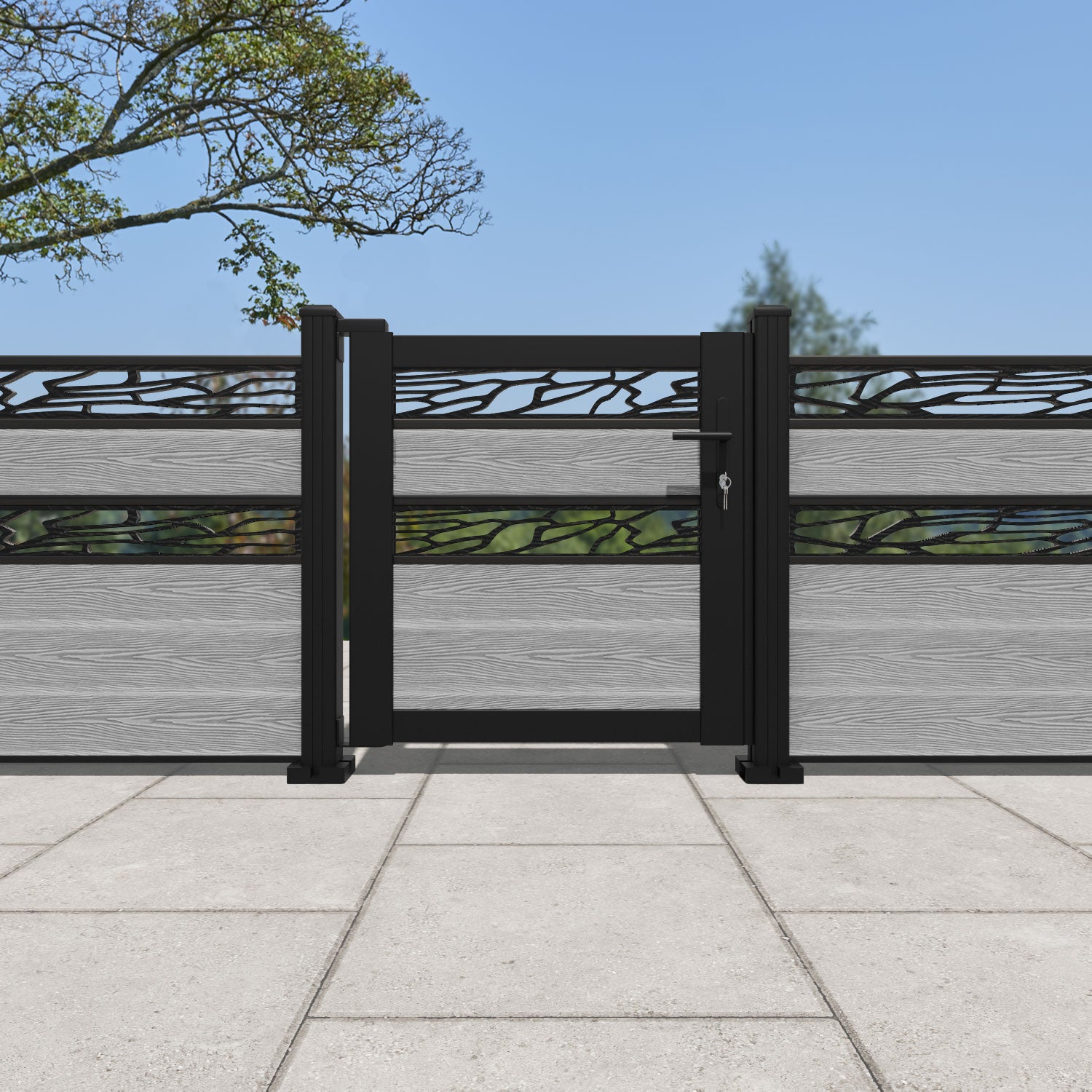 Classic Shatter Split Screen Pedestrian Gate - Light Grey – Charles & Ivy