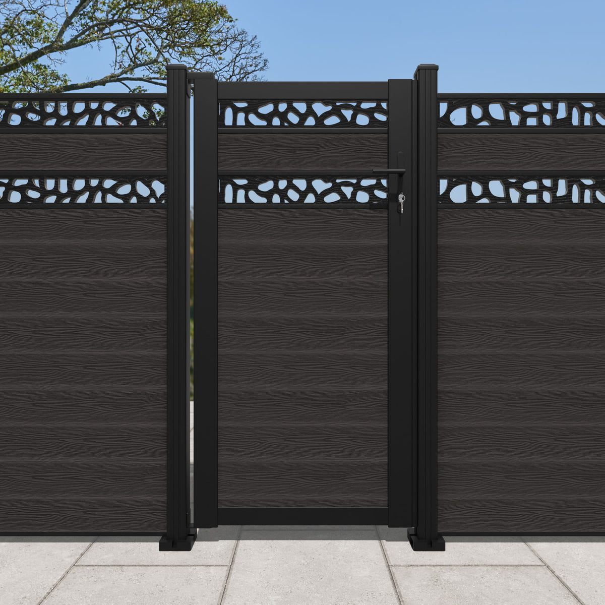 Classic Pebble Split Screen Pedestrian Gate - Dark Oak – Charles & Ivy