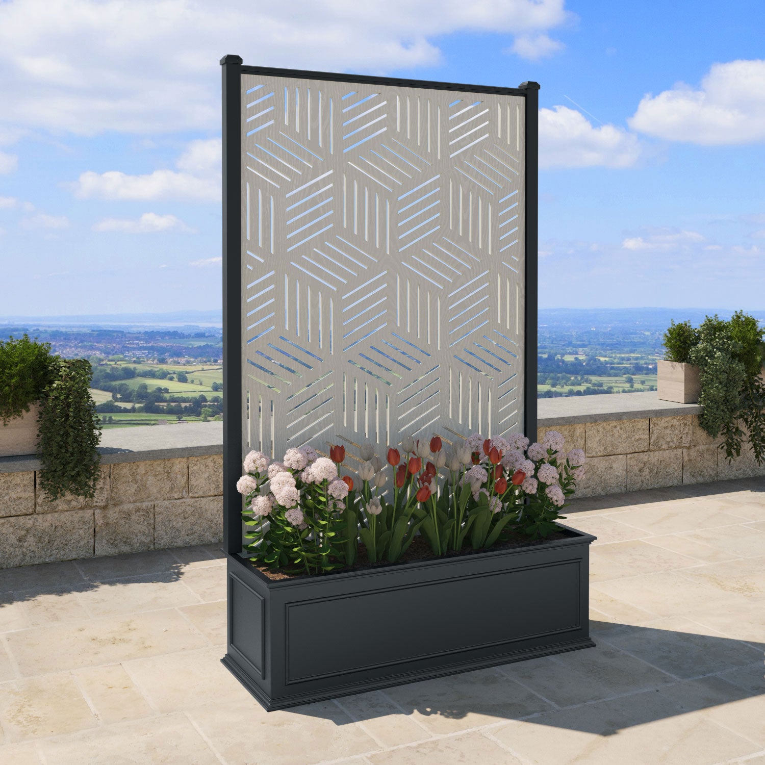 Windsor - Extra Large High Planter - Cubed Screen – Charles & Ivy