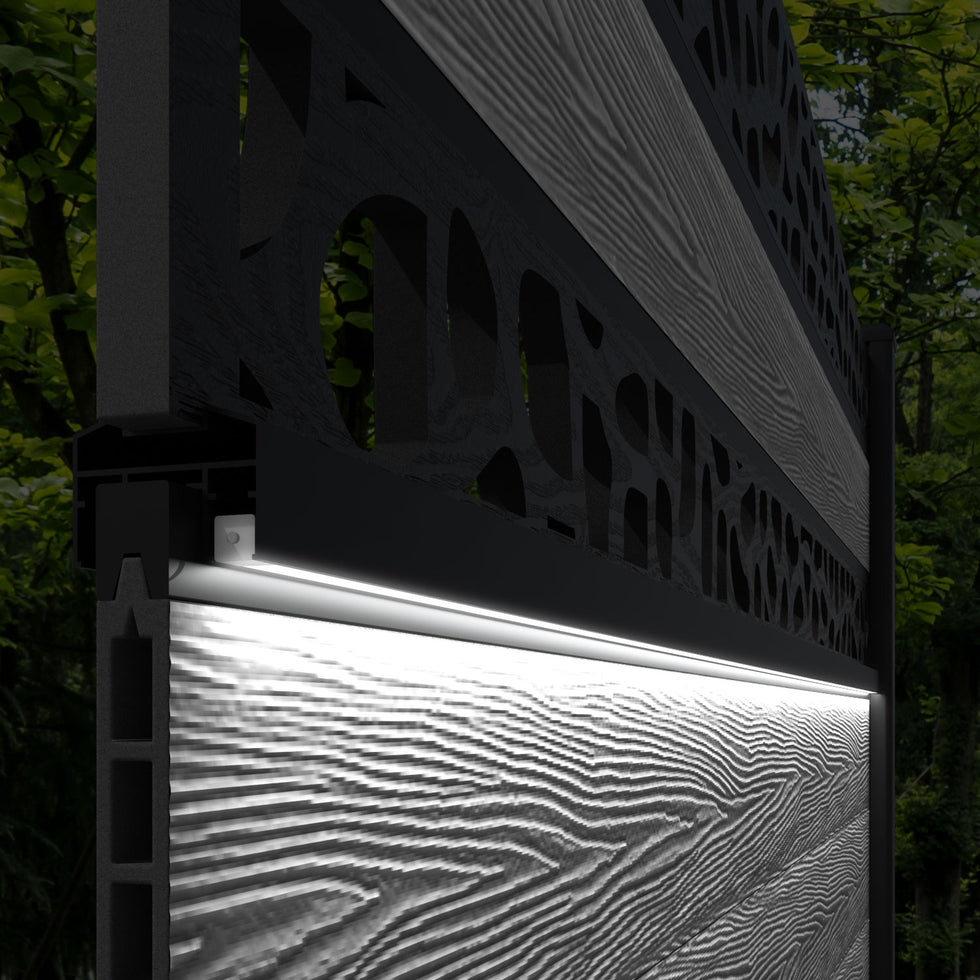 Classic Pebble Curved Top Split Screen Fence Panel - Anthracite - with ...