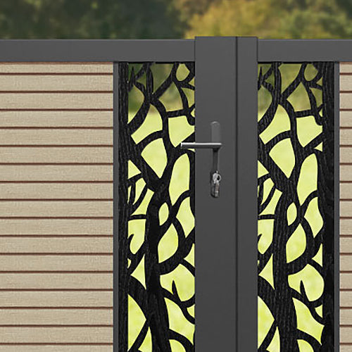 Hudson Twilight Straight Top Driveway Gate - Light Oak - Middle Screen ...