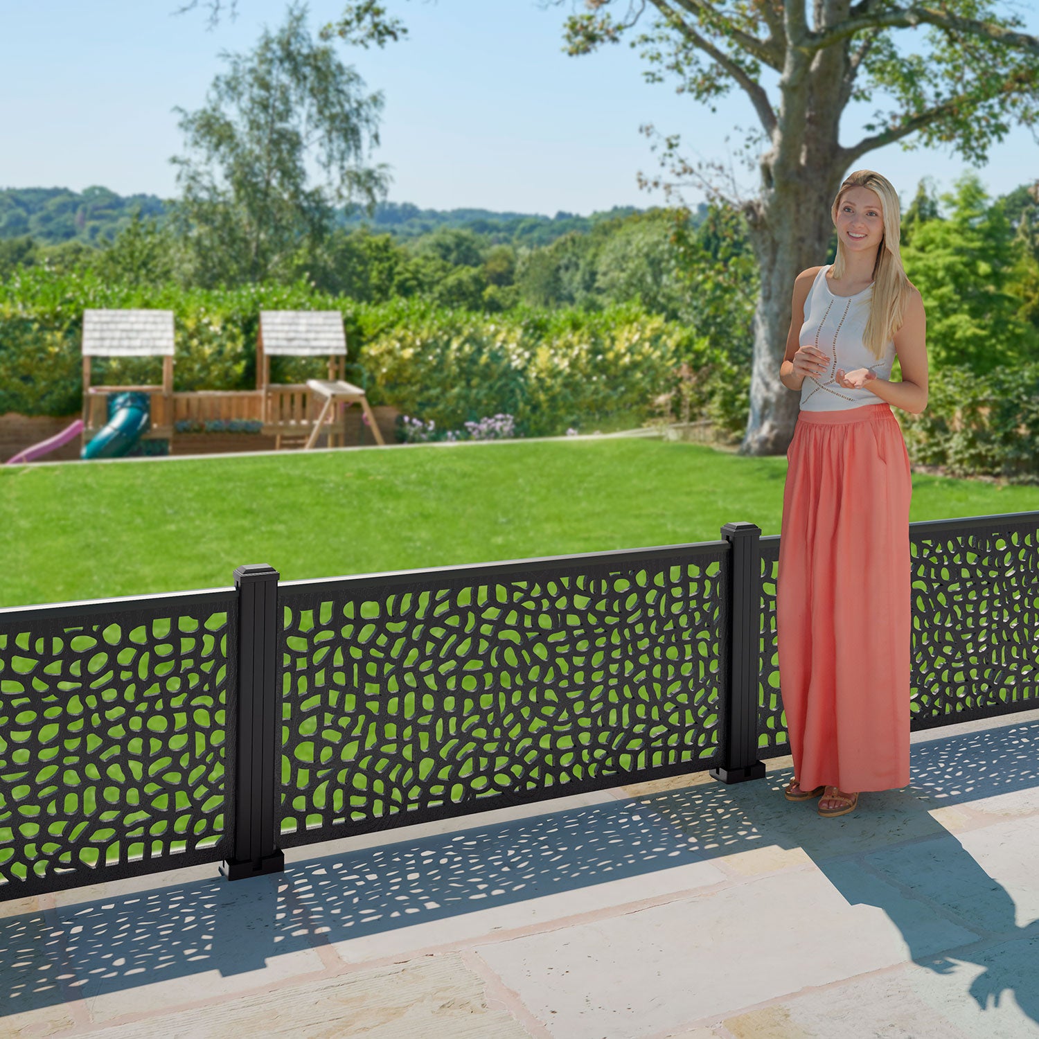 Pebble Decorative Fence - 120x60cm - with our aluminium posts – Charles ...