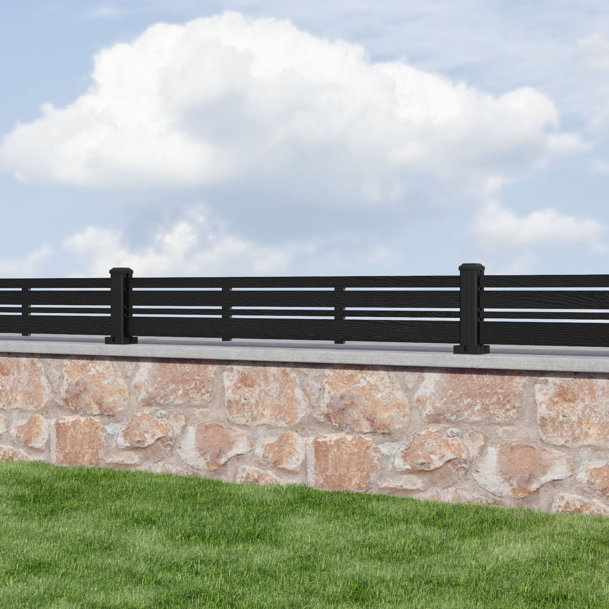 Linea slatted fence (inc aluminium posts) – Charles & Ivy