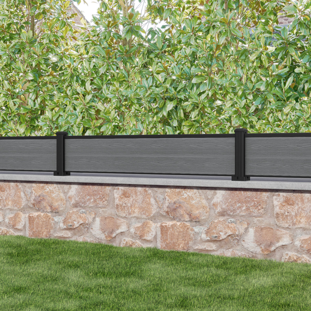 Classic Fence Panel - Mid Grey - with our aluminium posts – Charles & Ivy