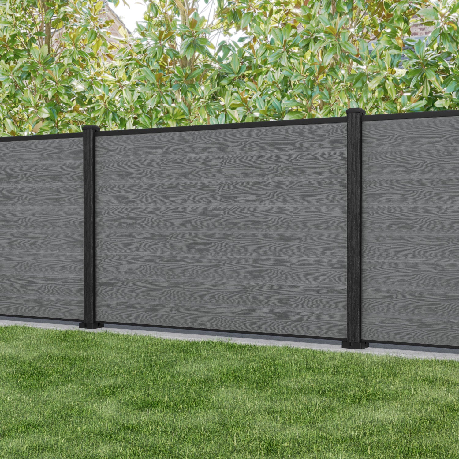 Classic Fence Panel - Mid Grey - with our composite posts – Charles & Ivy